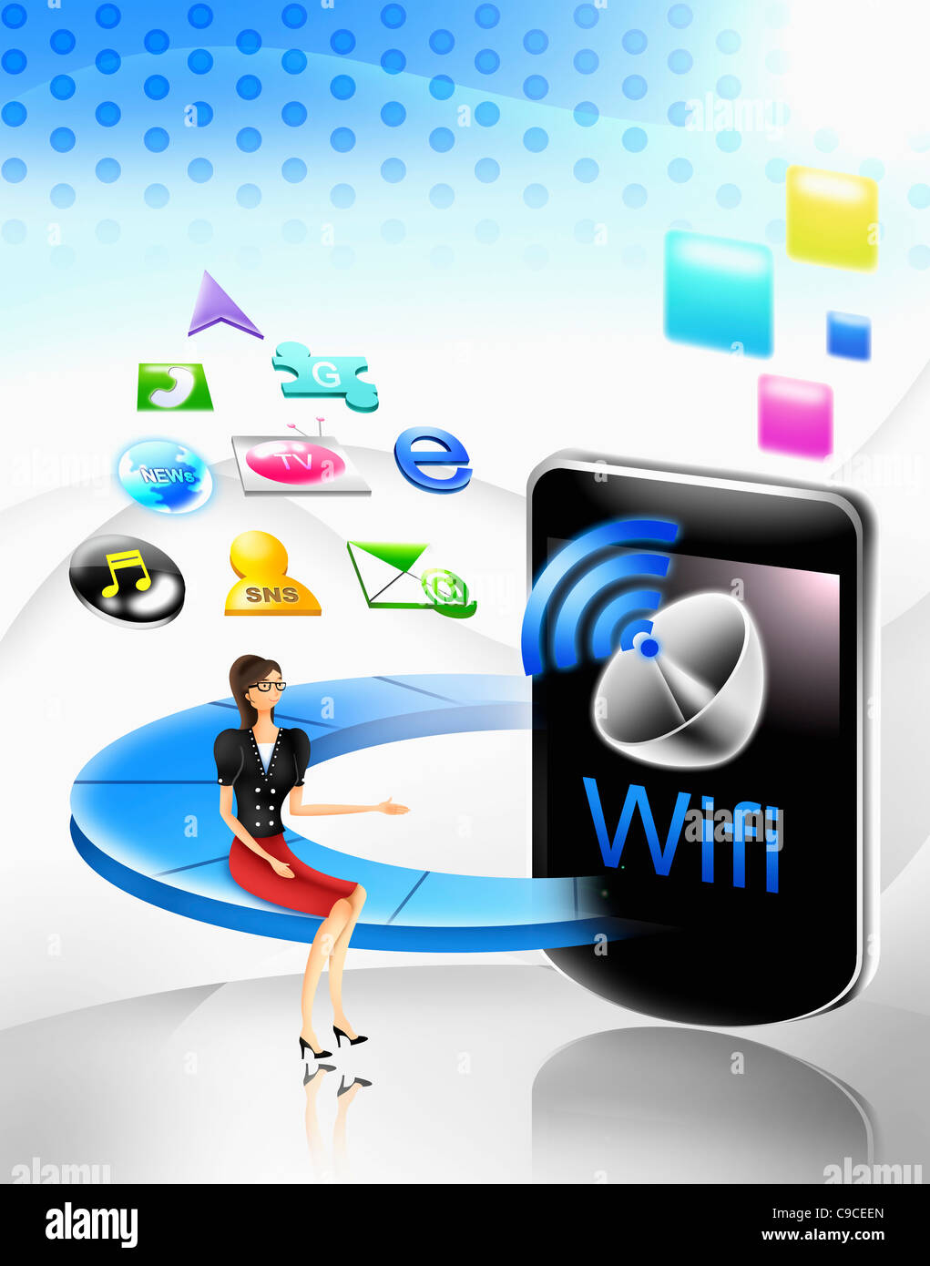 The internet connection functions of the smart phone Stock Photo - Alamy