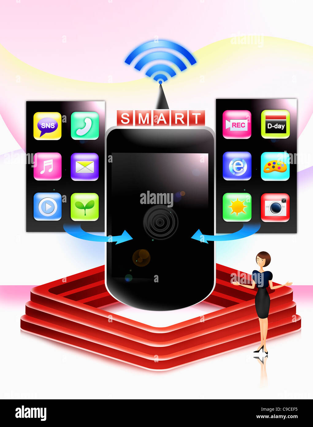 The internet connection functions of the smart phone Stock Photo - Alamy