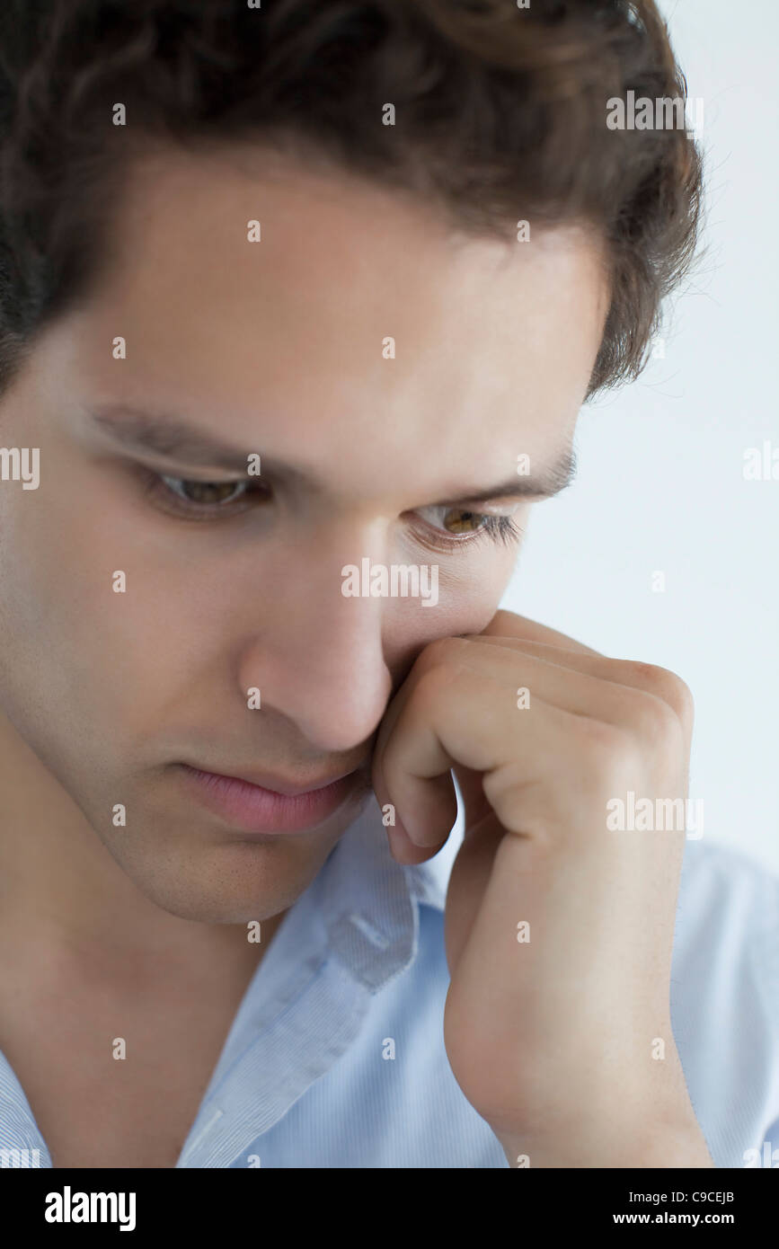 Man with sad expression Stock Photo - Alamy