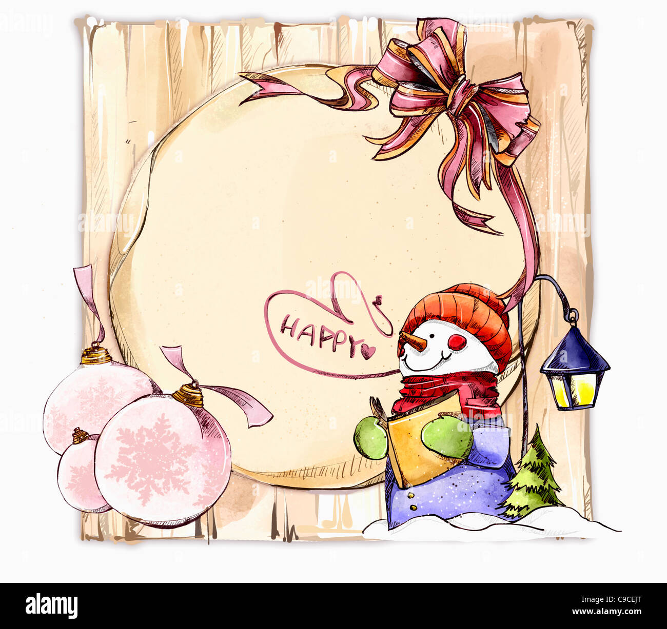 Bells and a snowman Stock Photo - Alamy