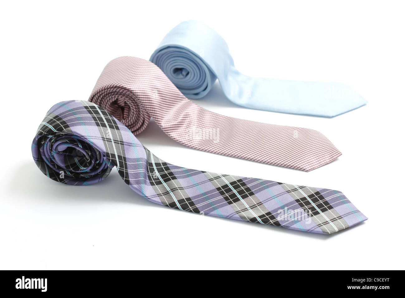 Ties isolated on white bg Stock Photo - Alamy