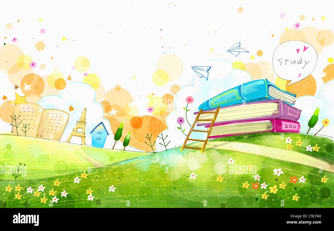 The big books in the park Stock Photo - Alamy