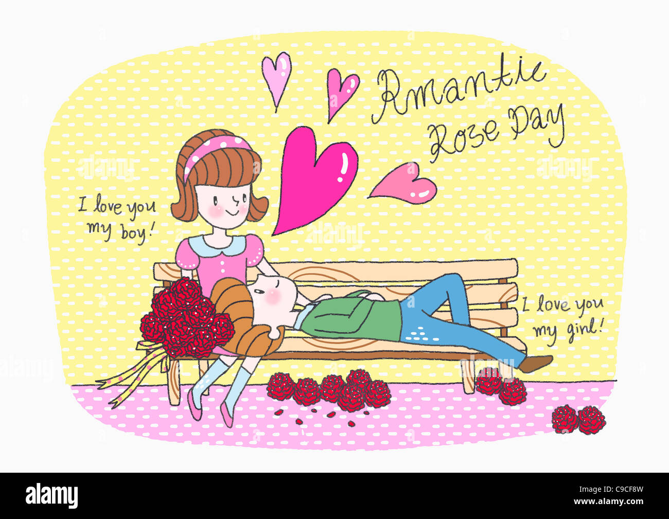 Romantic man woman lying Cut Out Stock Images & Pictures - Alamy
