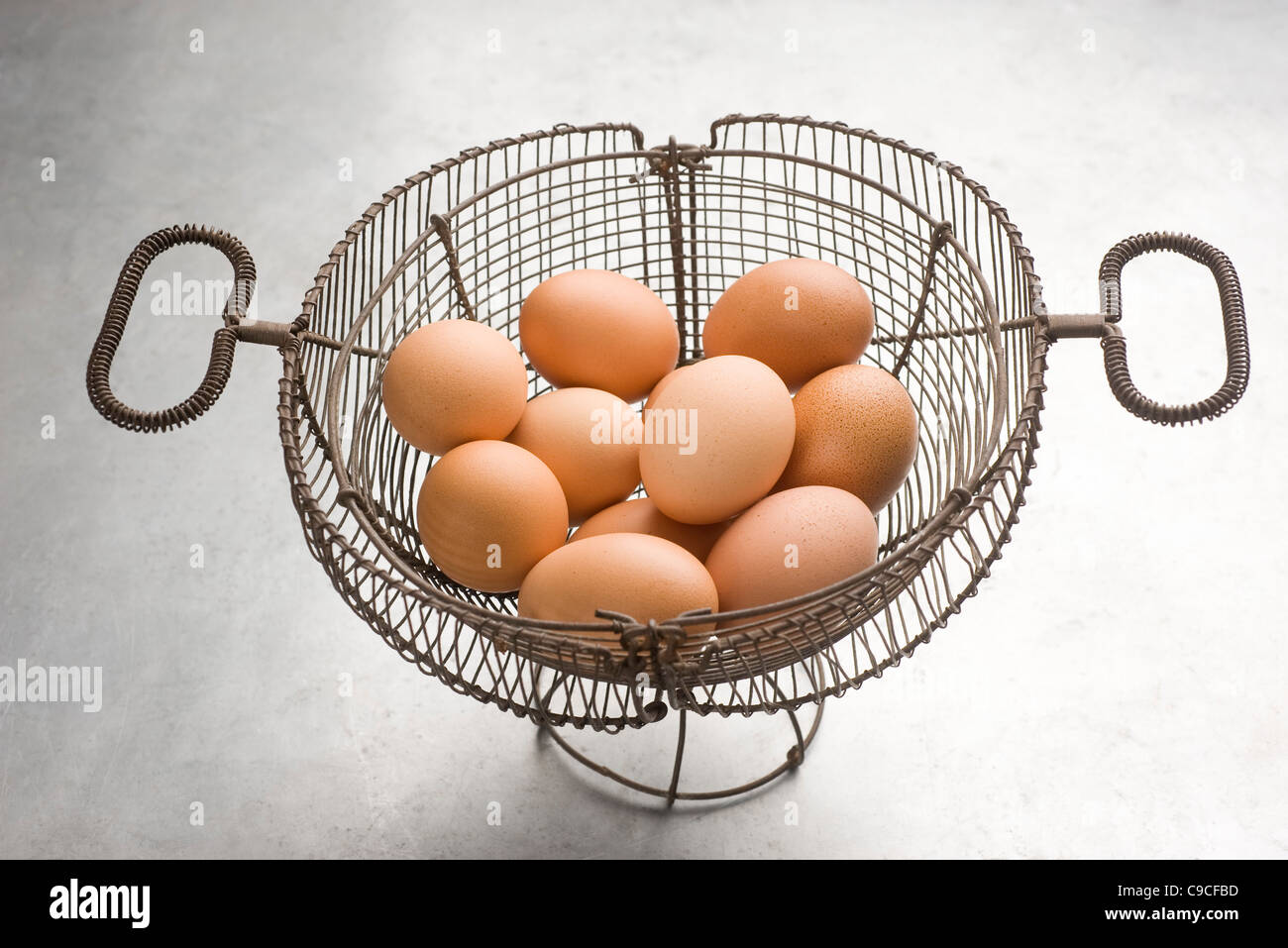 Eggs in basket Stock Photo - Alamy
