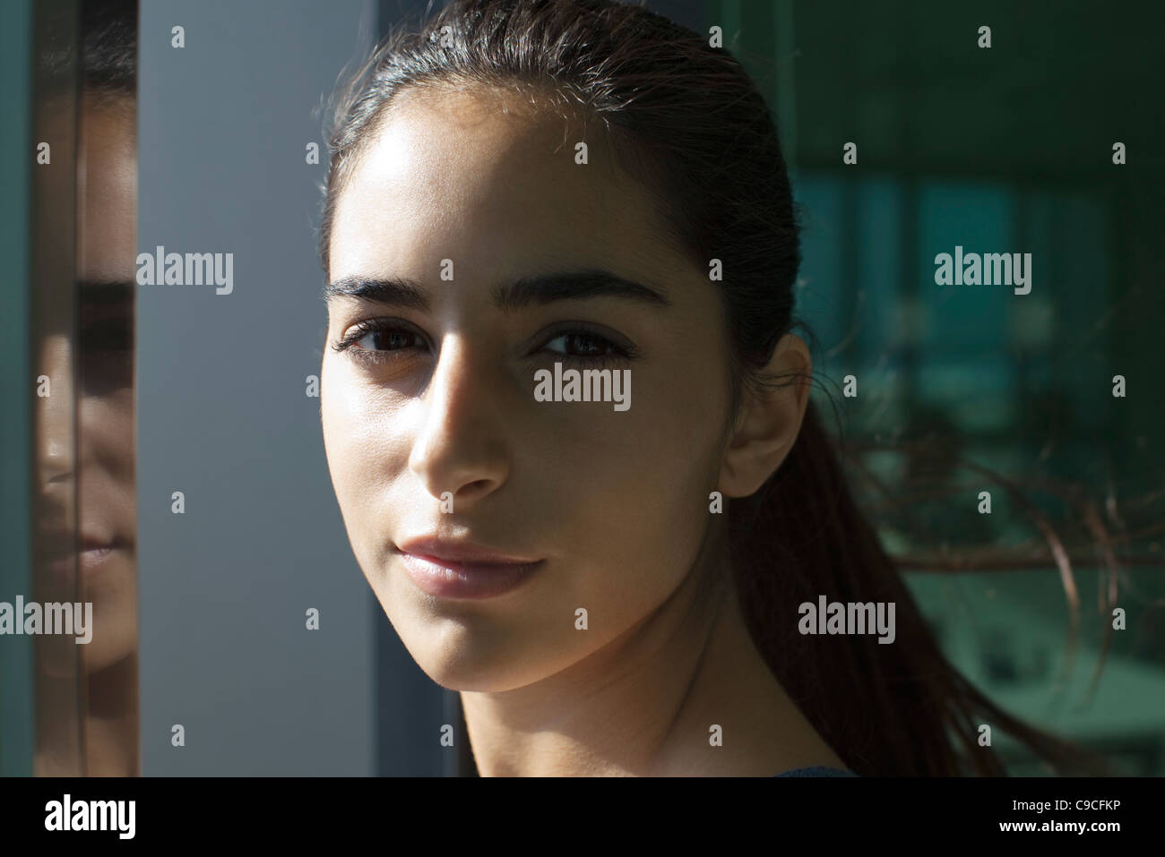 Sunshine on woman's face Stock Photo - Alamy