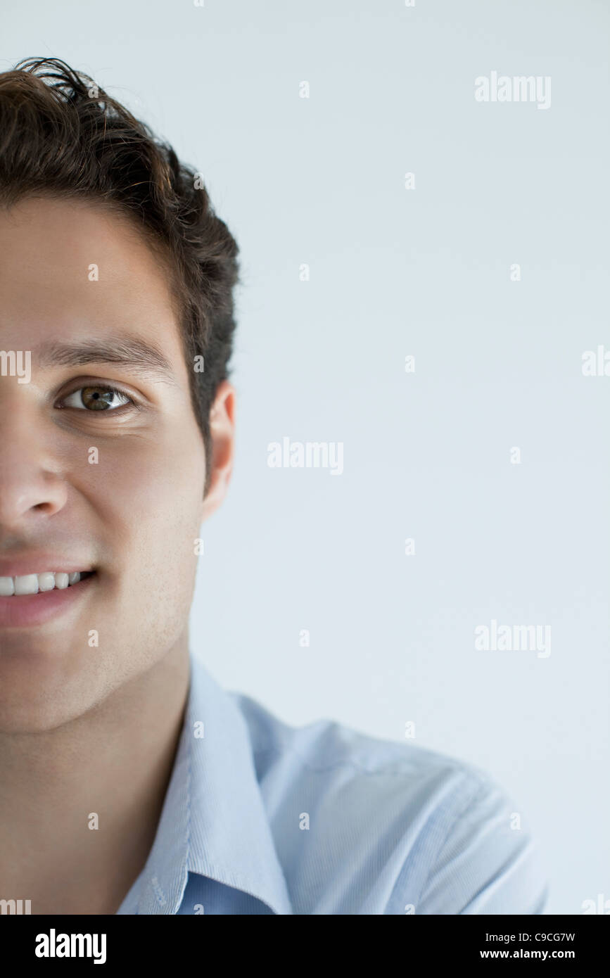 Man smiling, cropped Stock Photo - Alamy