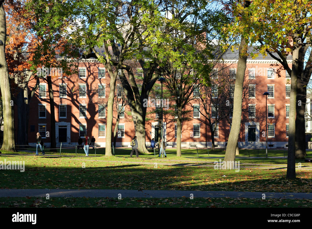 Scenics of Harvard Yard, the central campus of Harvard University, in ...