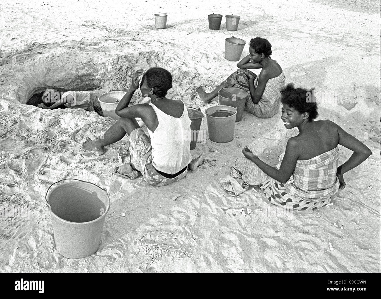 Vezo Women Digging for Drinking Water in Sand Dunes of Sarodrano near ...