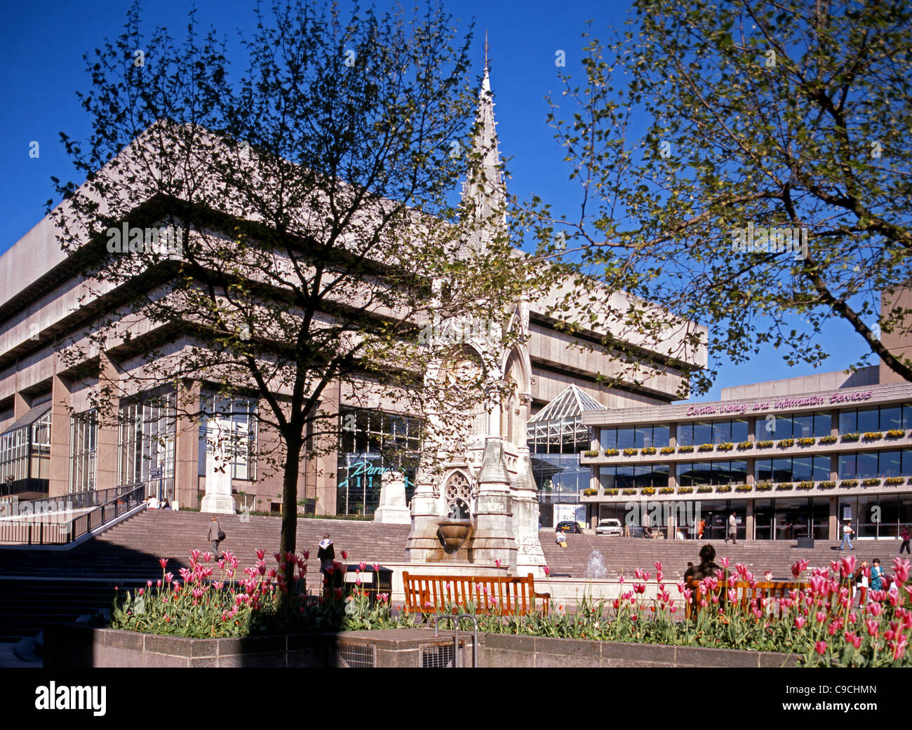 Central library and monument to Joseph Chamberlain in Chamberlain ...