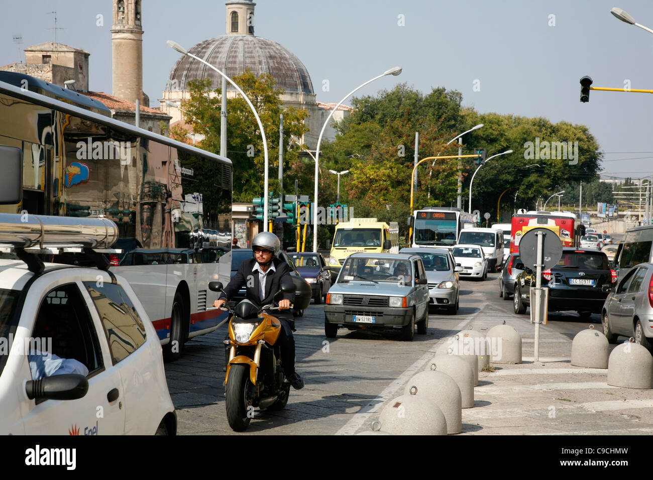 Traffic in Sassari, Sardinia, Italy Stock Photo - Alamy
