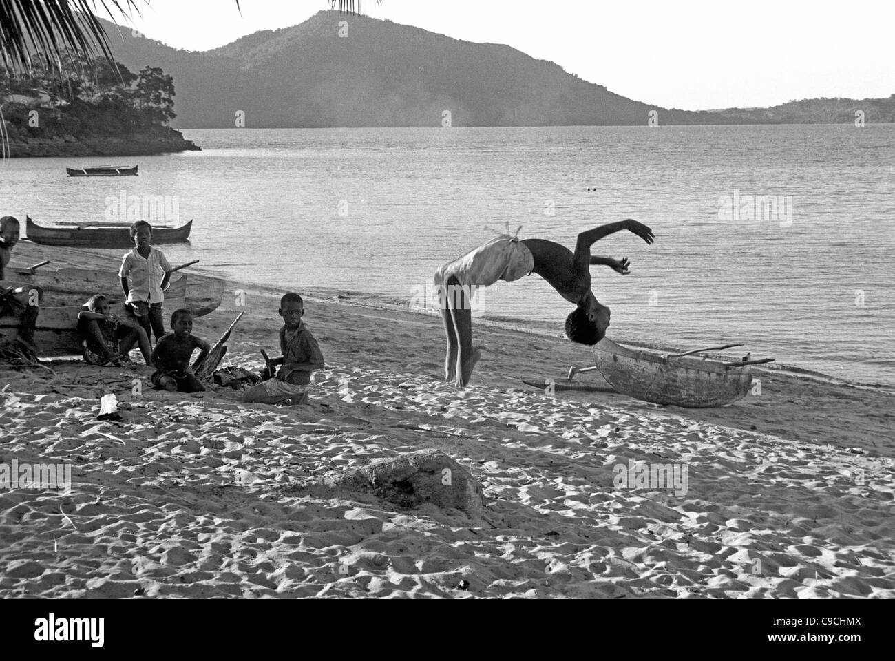 Beach acrobatics Black and White Stock Photos & Images - Alamy