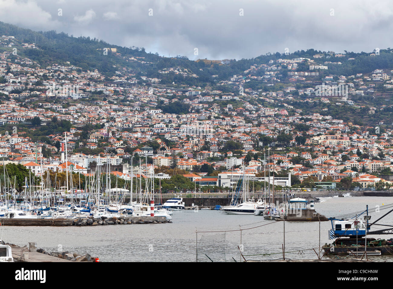 Funchal harbour overview - Madeira, Portugal, Erope Stock Photo - Alamy