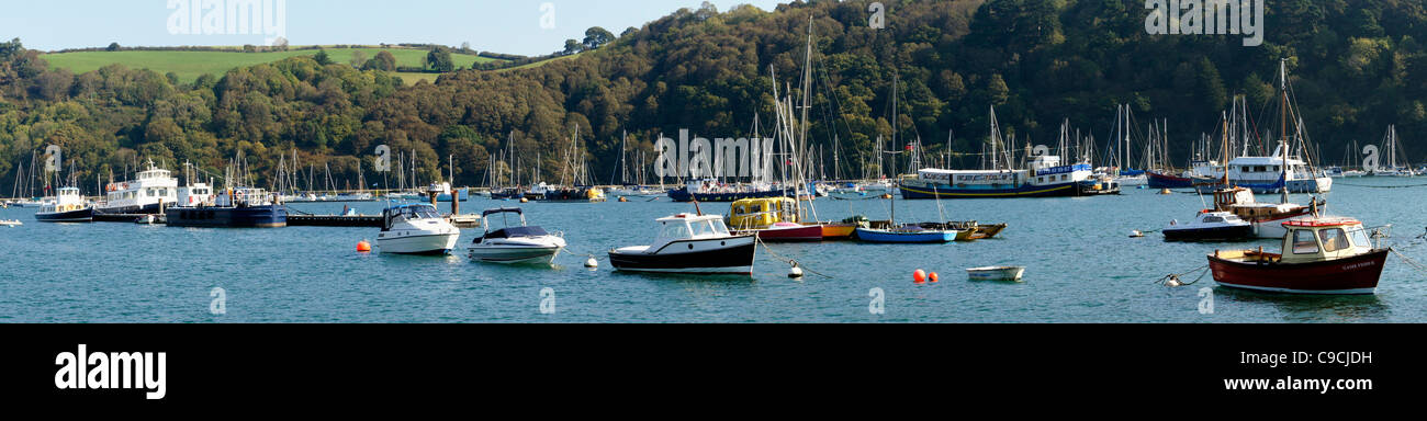 Panoramic of Dartmouth Estuary, Devon, England Stock Photo - Alamy