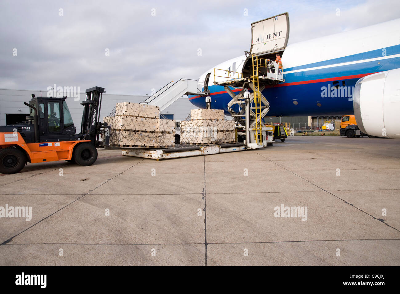 McDonnell Douglas DC-10 Aircraft loading cargo for Afghanistan at Kent ...