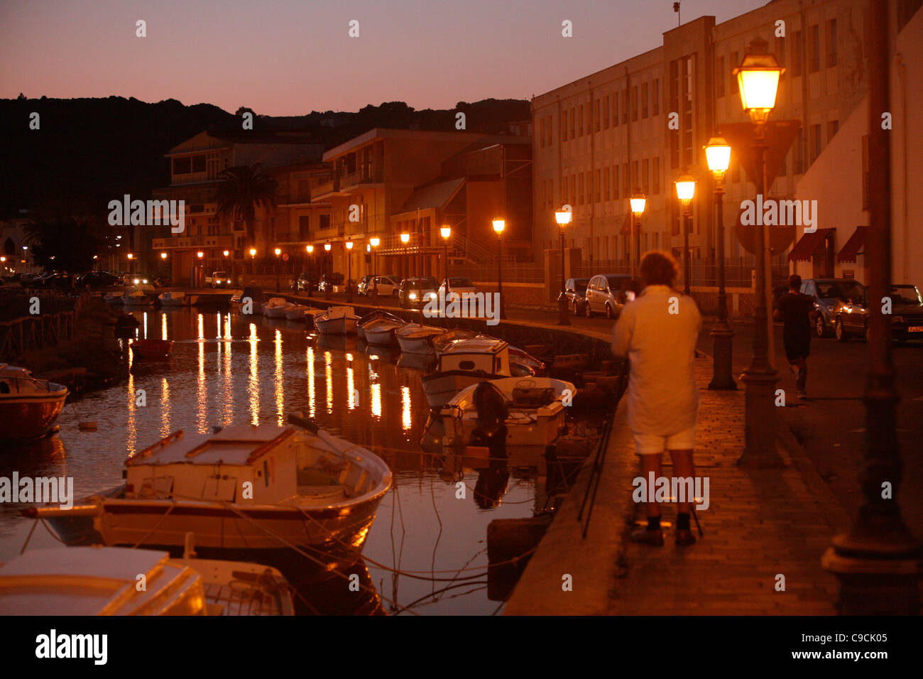 Street scene in Carloforte, San Pietro island, Sardinia, Italy Stock ...