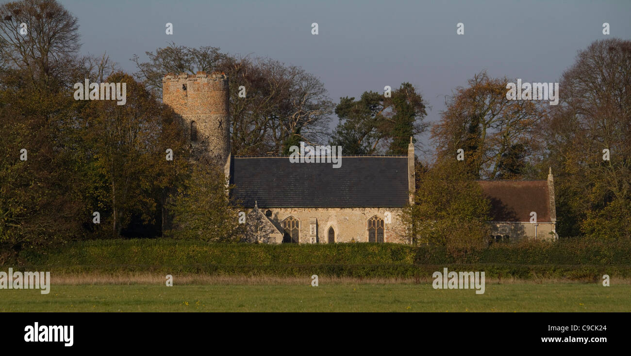 A view of the Church of St Peter and St Paul Burgh Castle, Norfolk ...