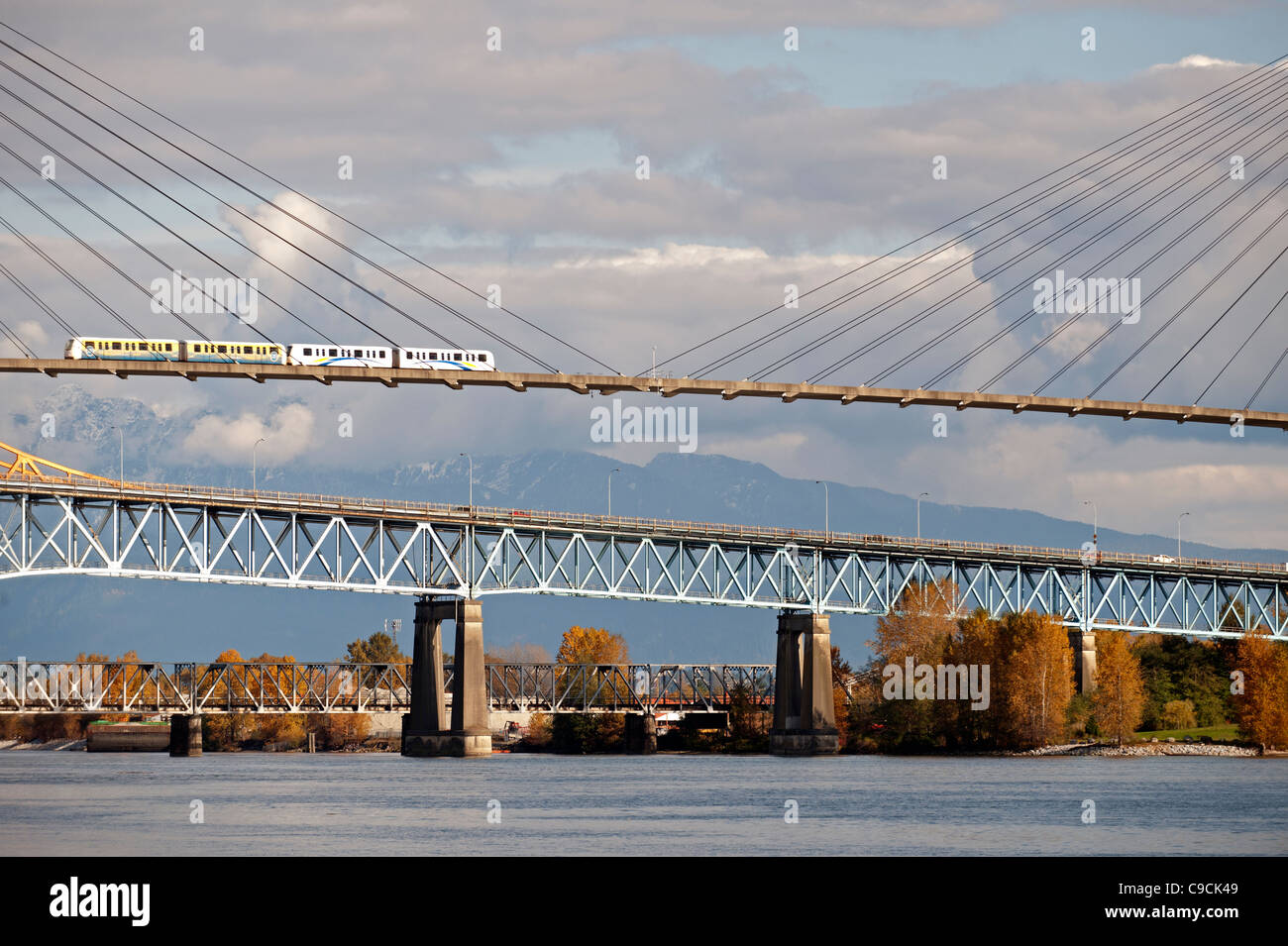 SkyTrain bridge in New Westminster Stock Photo - Alamy