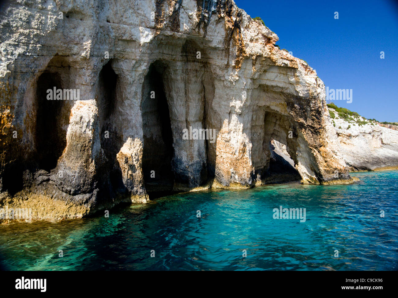 the blue caves, skinari, zakynthos/zante, ionian islands, greece Stock ...
