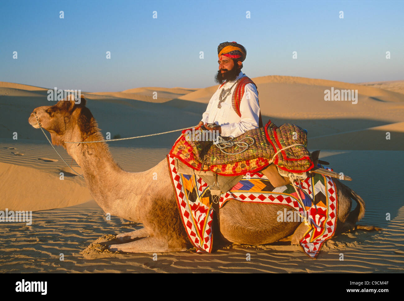 Mr Desert in traditional Rajput, Rajasthani dress, standing next to a ...