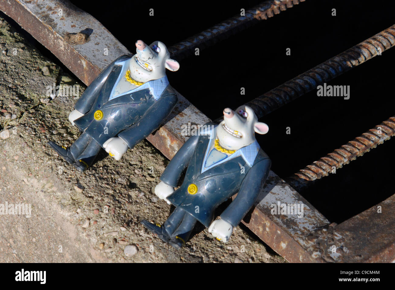 Mouse security guard. Toy figurines of mice with costumes Stock Photo ...