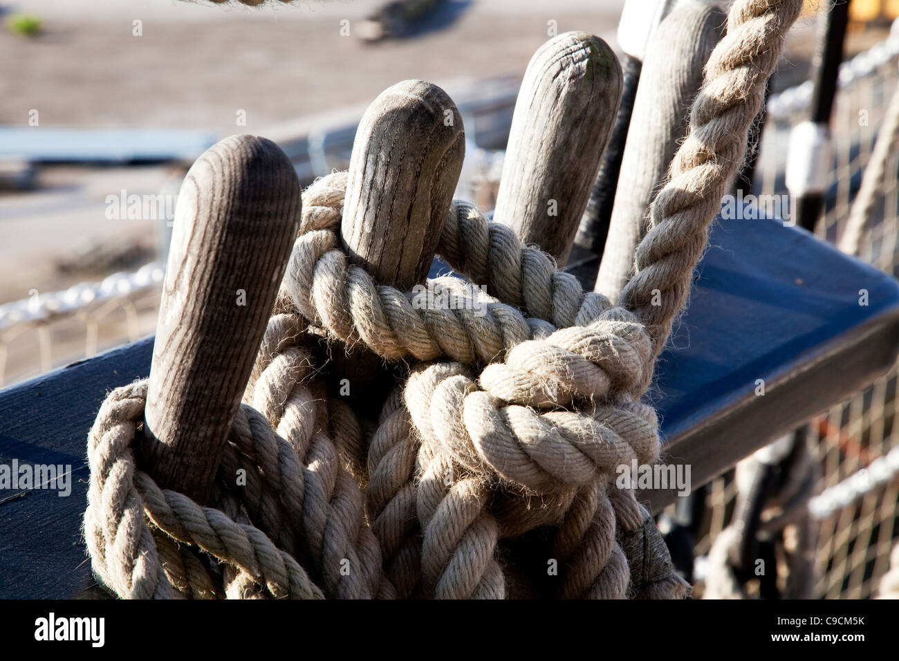 rigging and tackles at The Historic Dockyard Chatham Stock Photo - Alamy