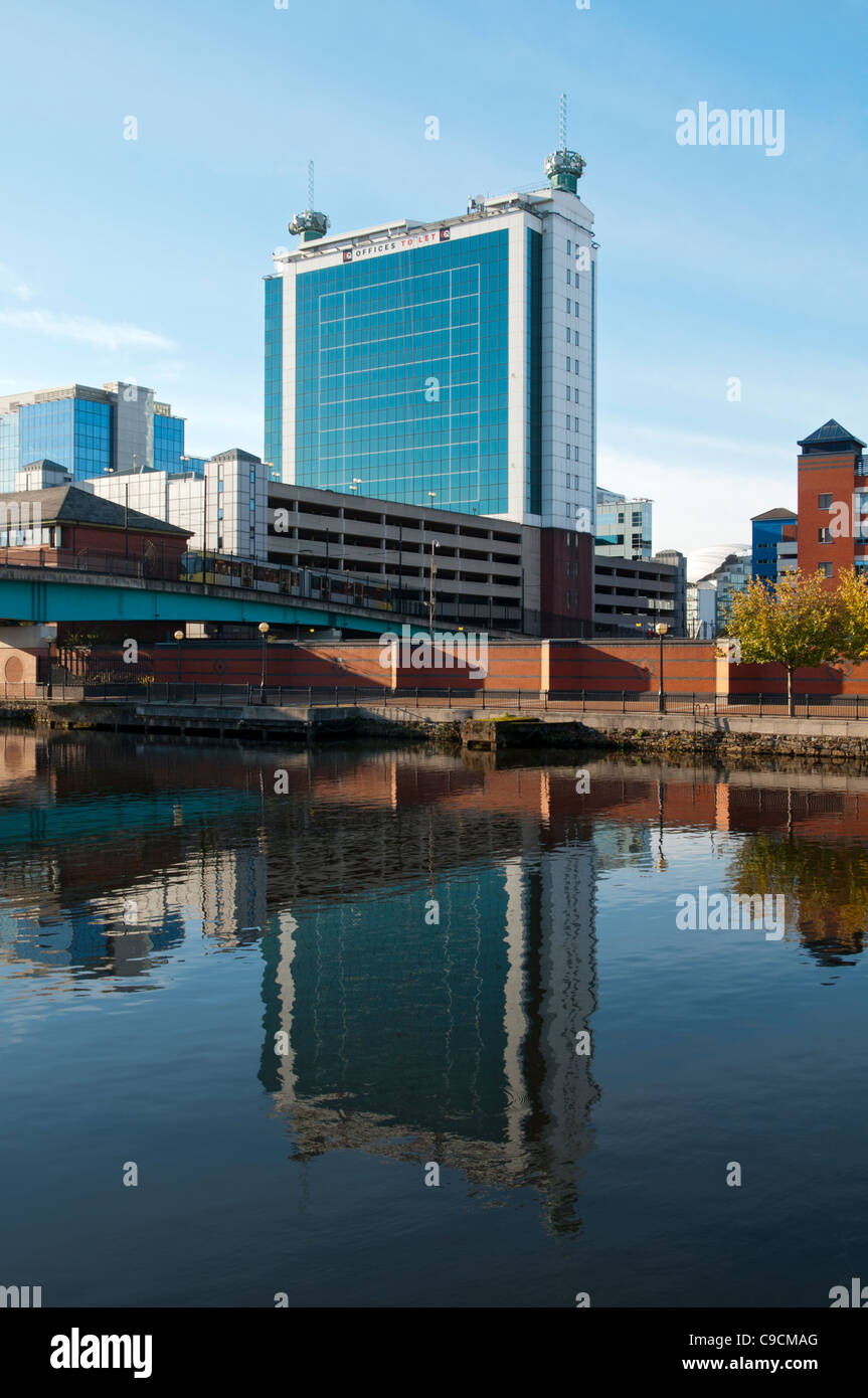 The Exchange Quay office buildings reflected in the Manchester Ship ...