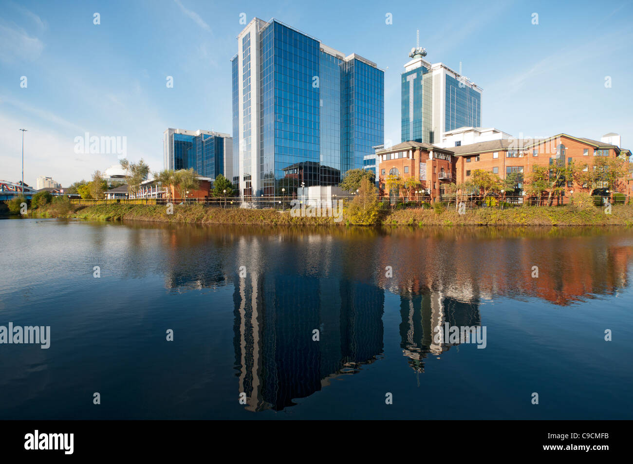 The Exchange Quay office buildings reflected in the Manchester Ship ...