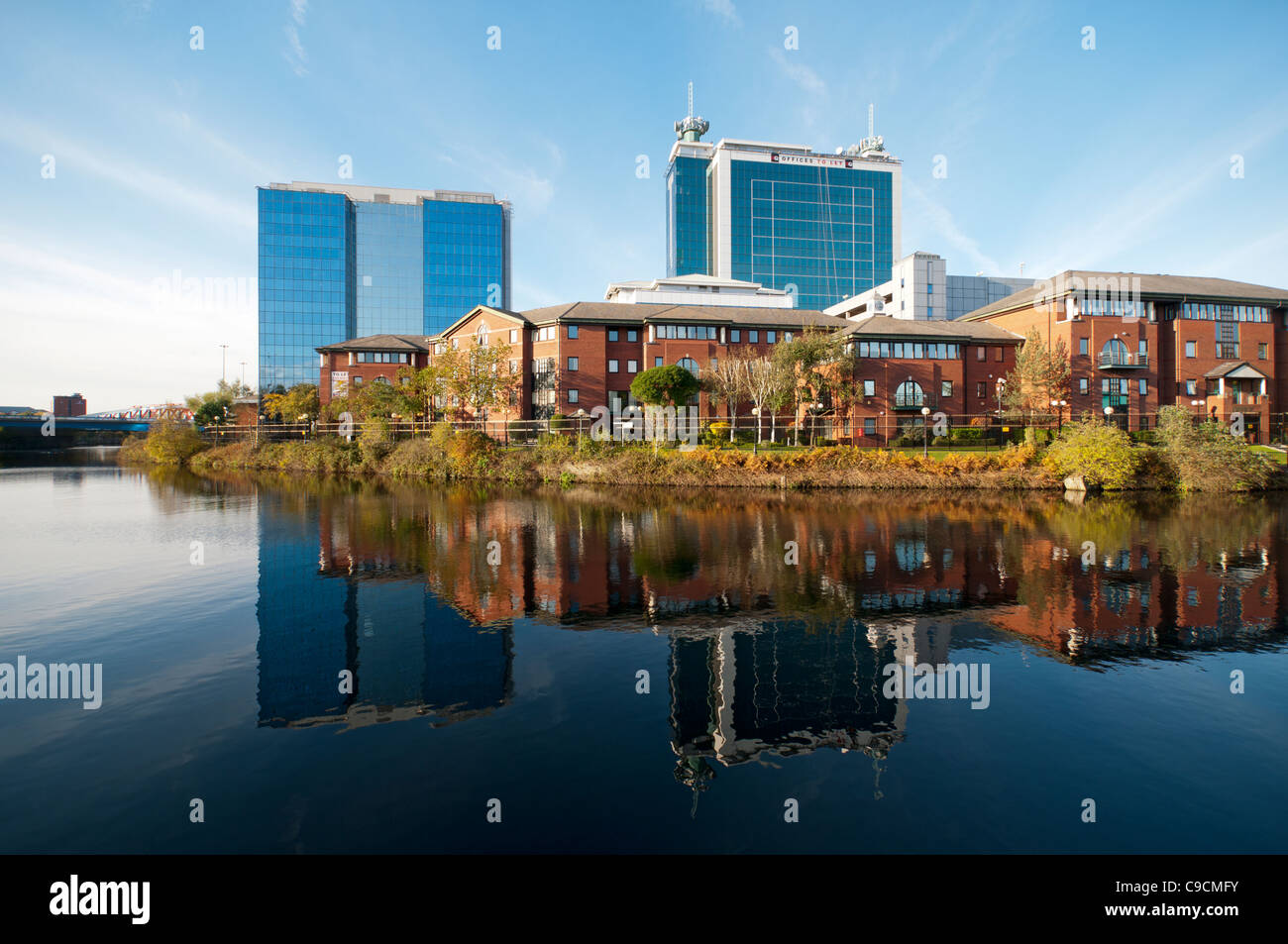 The Exchange Quay office buildings reflected in the Manchester Ship ...
