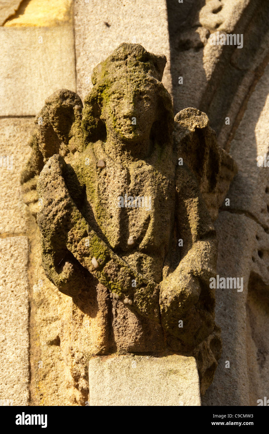 Carved stone grotesque on the Parish Church of St. Chad, Rochdale ...