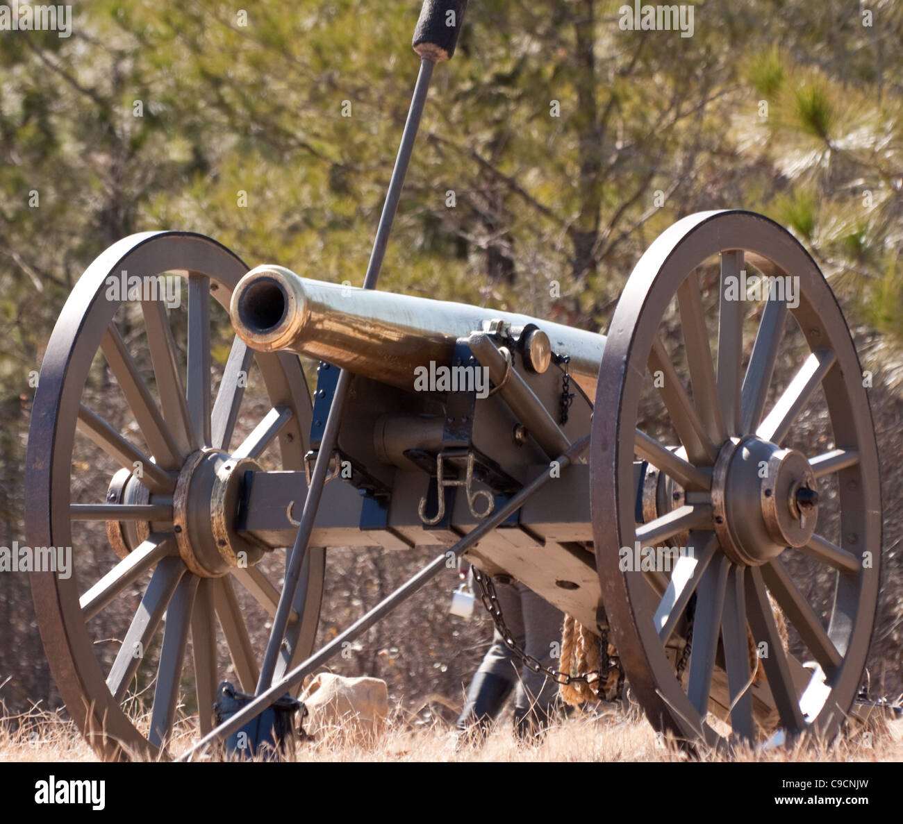 Civil war cannon in the field at a reenactment Stock Photo - Alamy