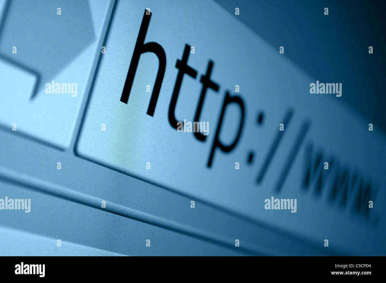 Closeup of Http Address in Web Browser in Shades of Blue - Shallow ...