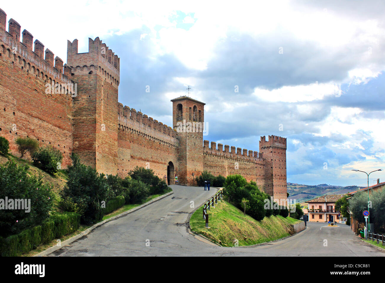 The walls of the castle of Gradara Stock Photo - Alamy