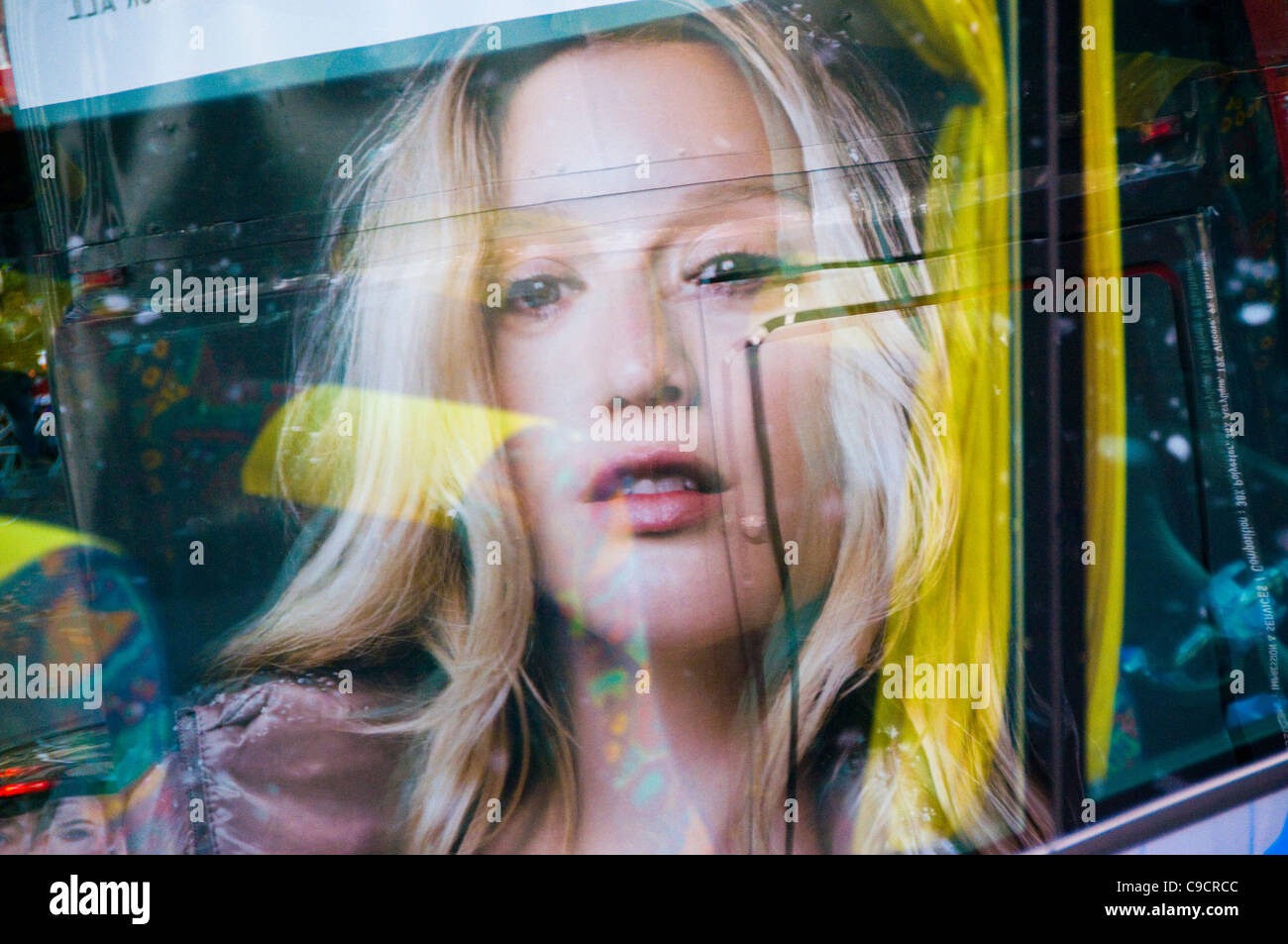 pretty female girl reflection window Stock Photo - Alamy
