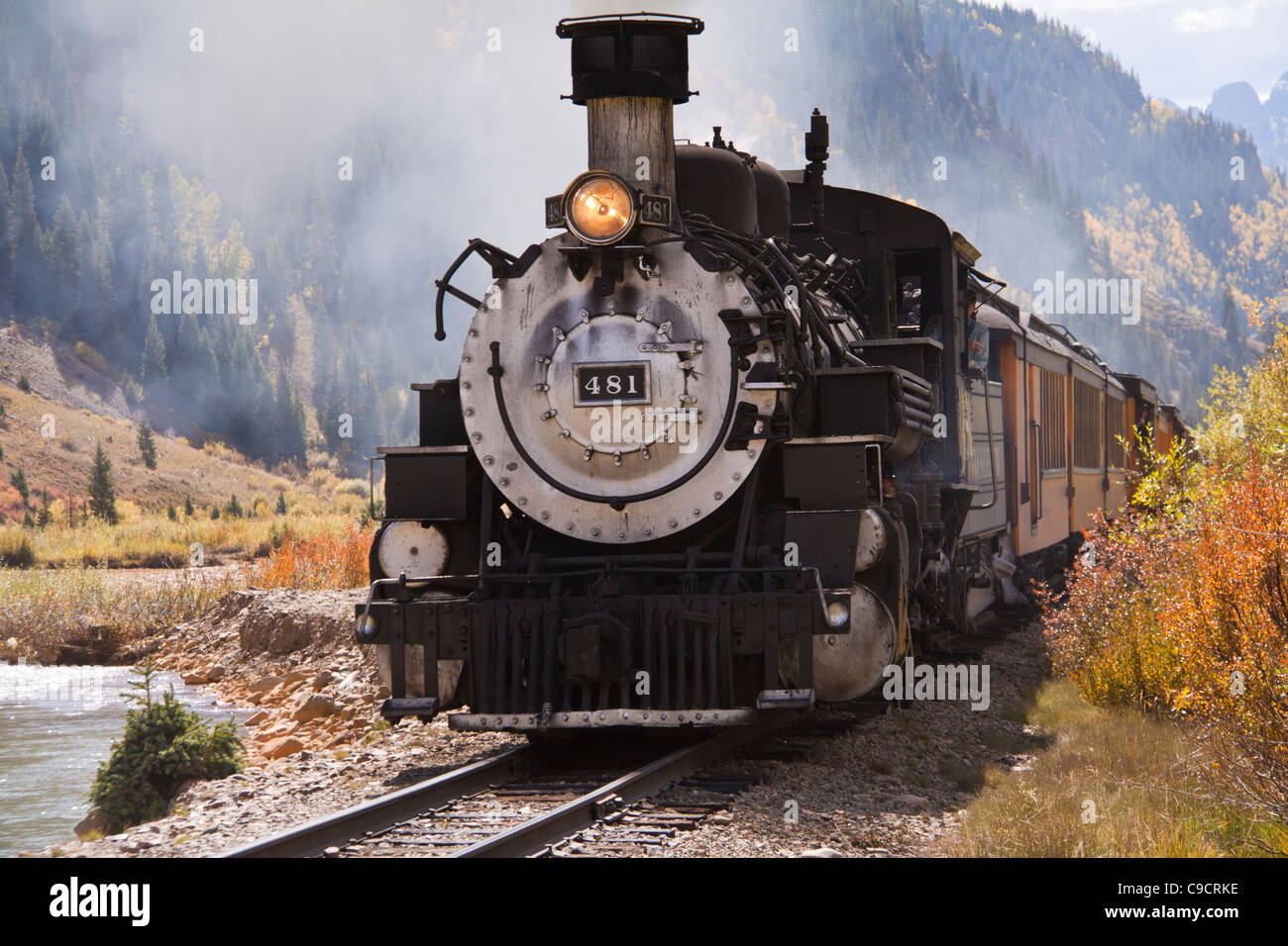 Durango and Silverton Narrow Gauge Railroad, with coal-fired steam ...