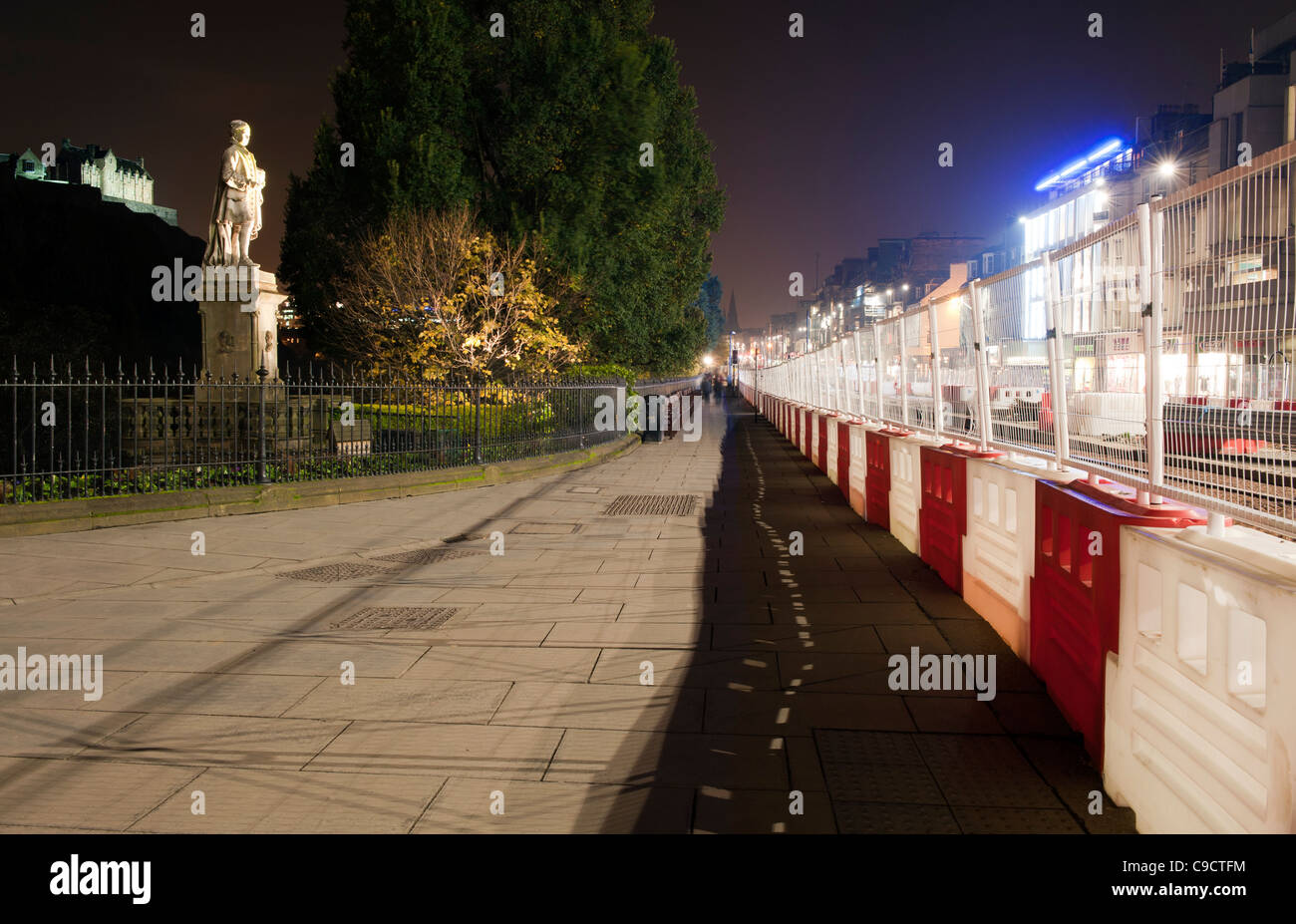 Statue of Allan Ramsay overlooks construction work on Edinburgh's new ...