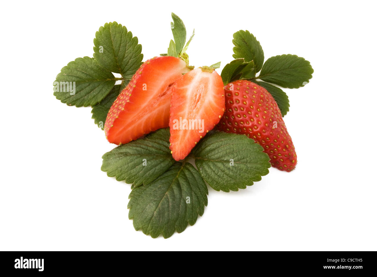 Section Of Strawberry Stock Photo - Alamy