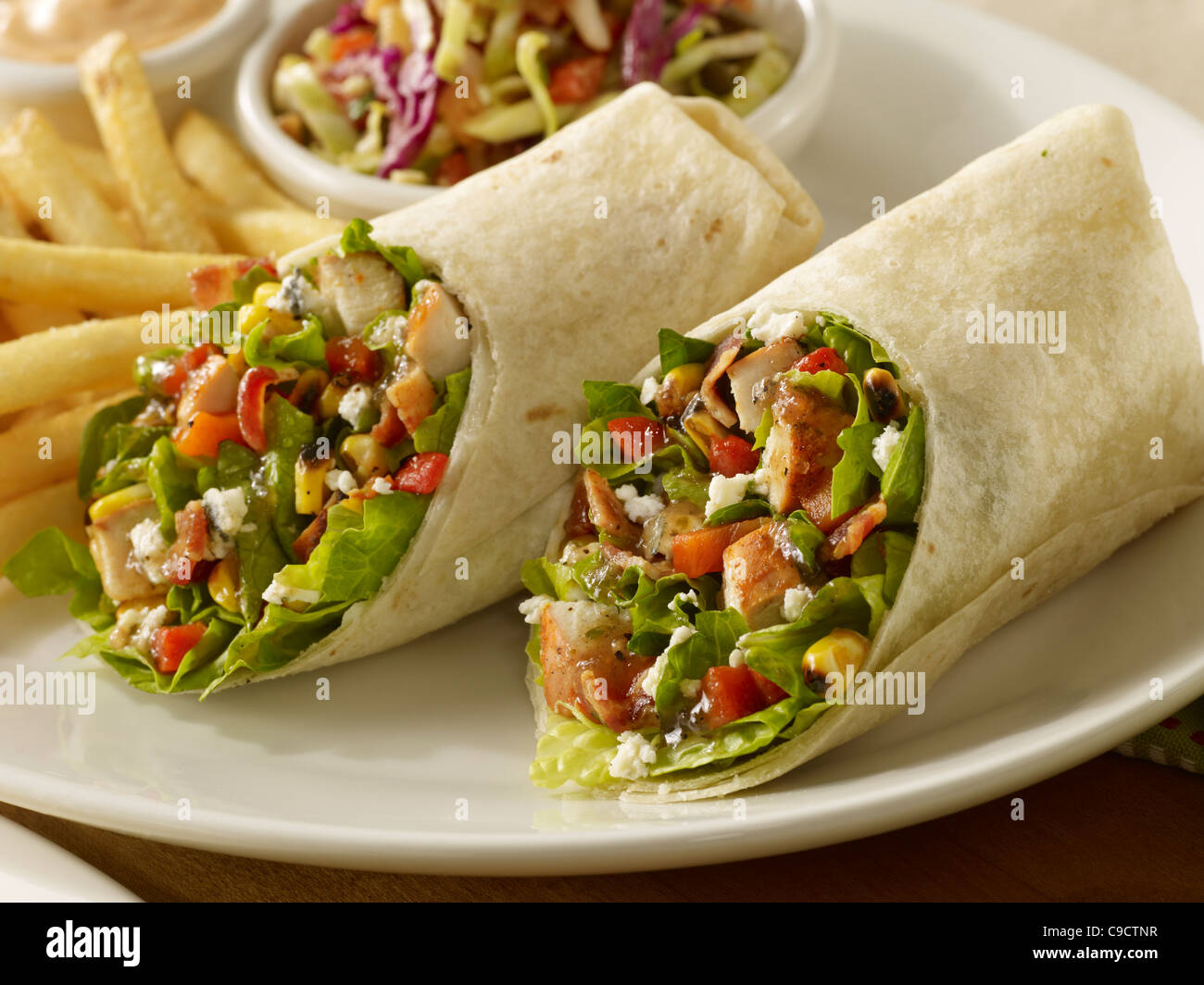 Grilled chicken Santa Fe wraps Stock Photo - Alamy