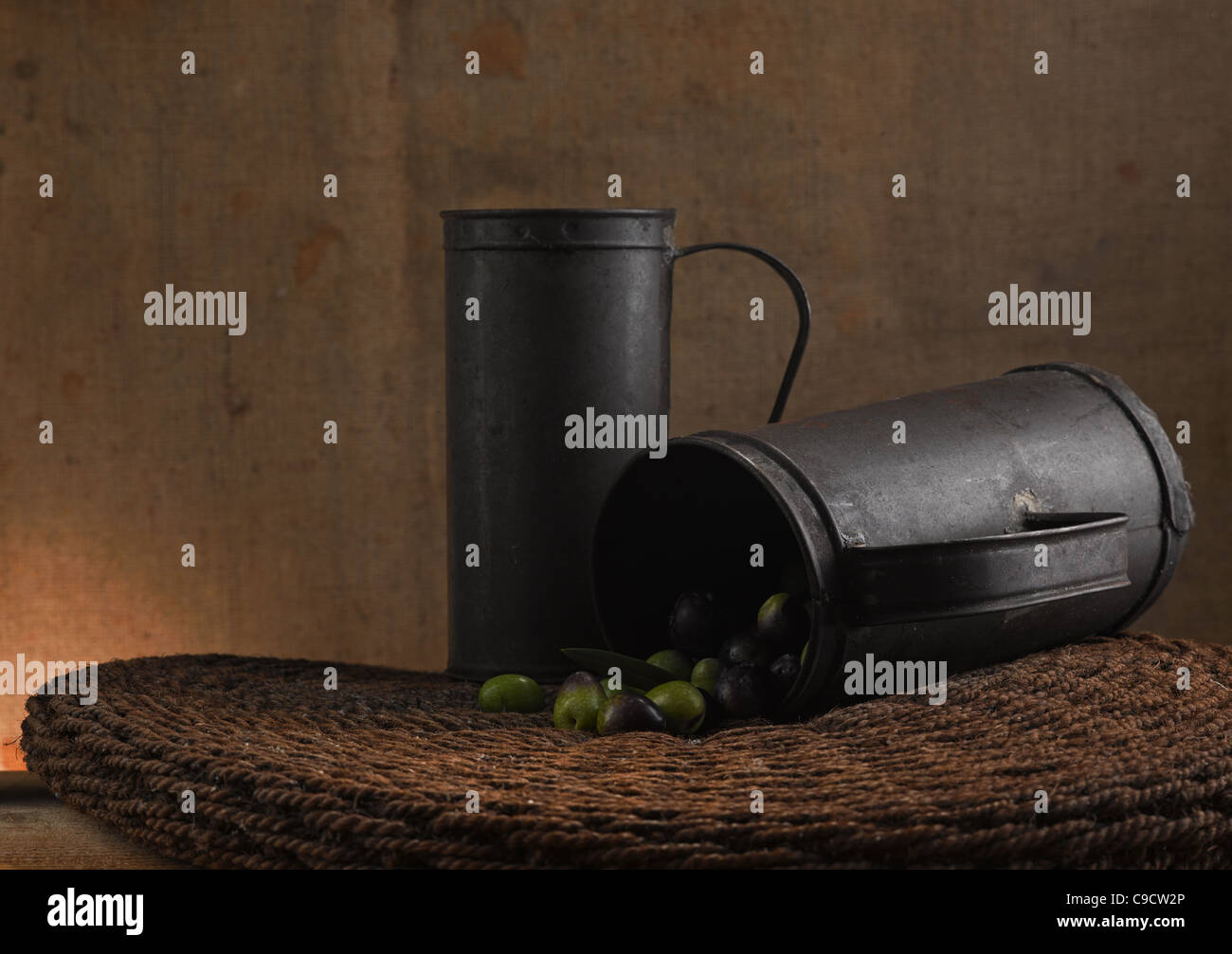 traditional italian tools for producing olive oil Stock Photo - Alamy