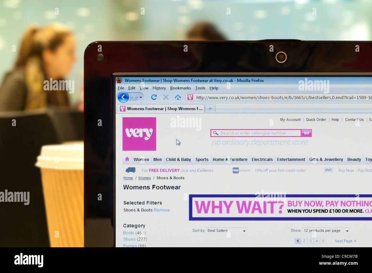 The Very website shot in a coffee shop environment (Editorial use only ...