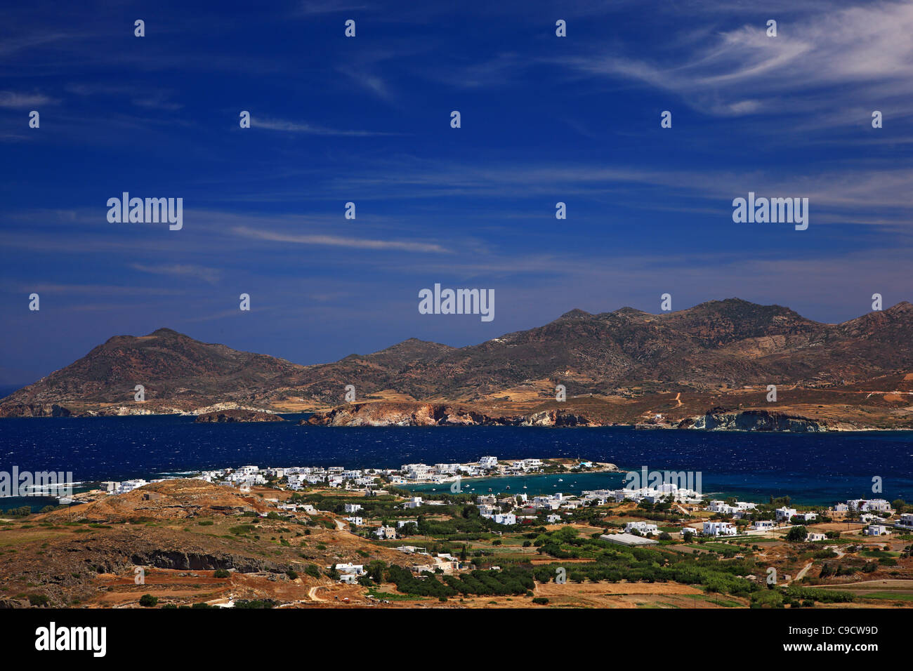 Panoramic view of Apollonia (also known as "Pollonia") village, Milos ...