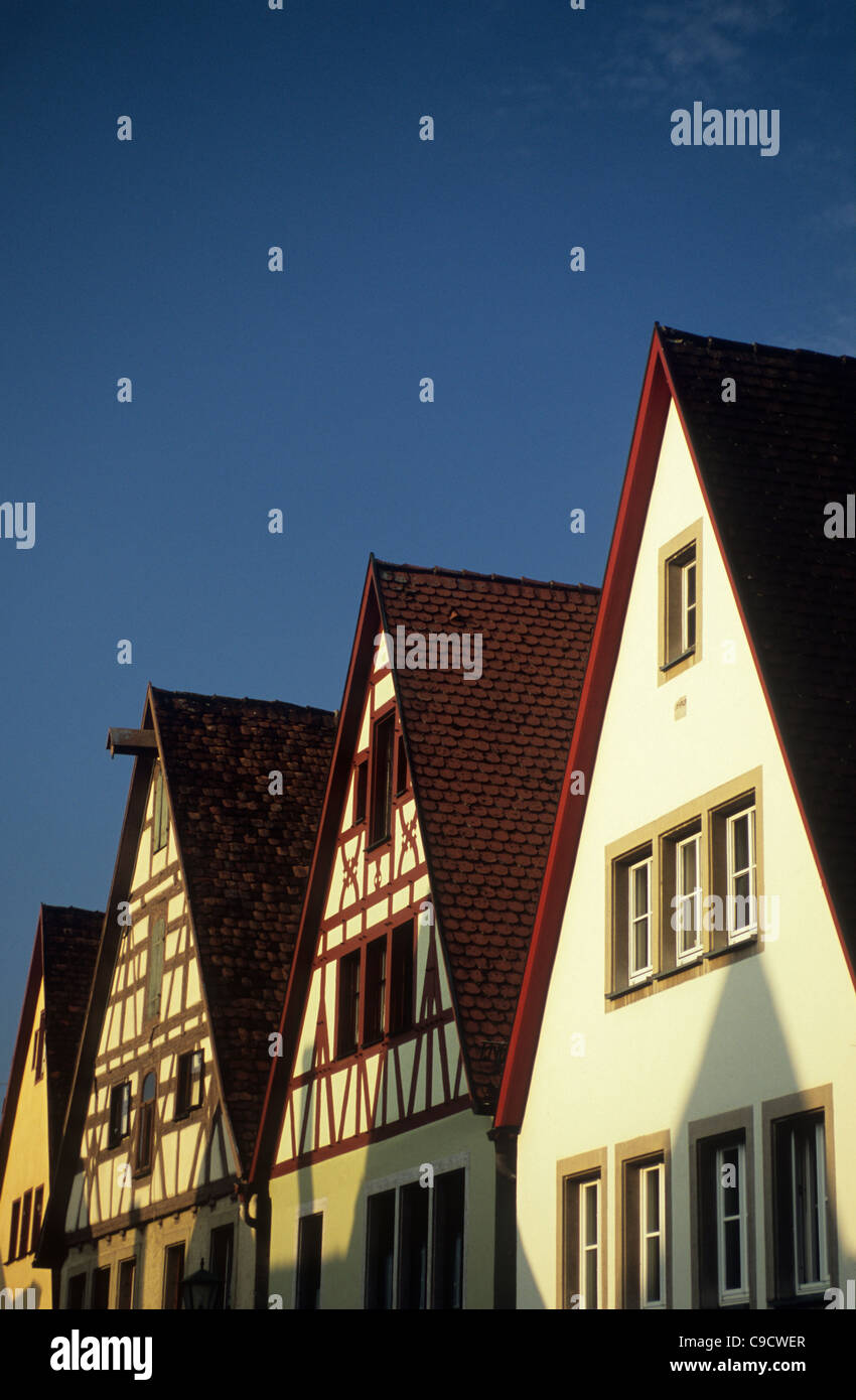 Traditional rooftops in the Medieval town of Rothenburg, Germany Stock ...