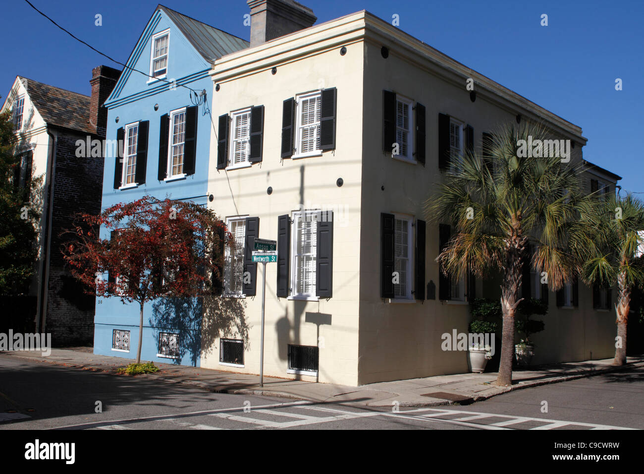 Corner of Wentworth and Anson Street - Charleston, South Carolina Stock ...