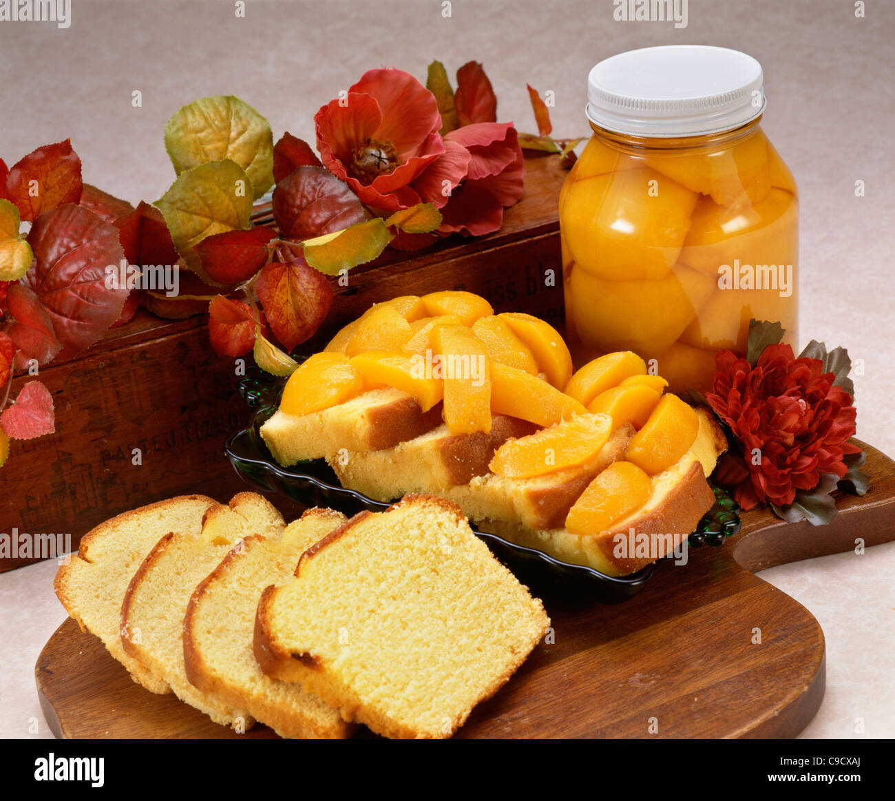 Yellow freestone. Peaches fresh, canned in jar, slices of bread Stock ...