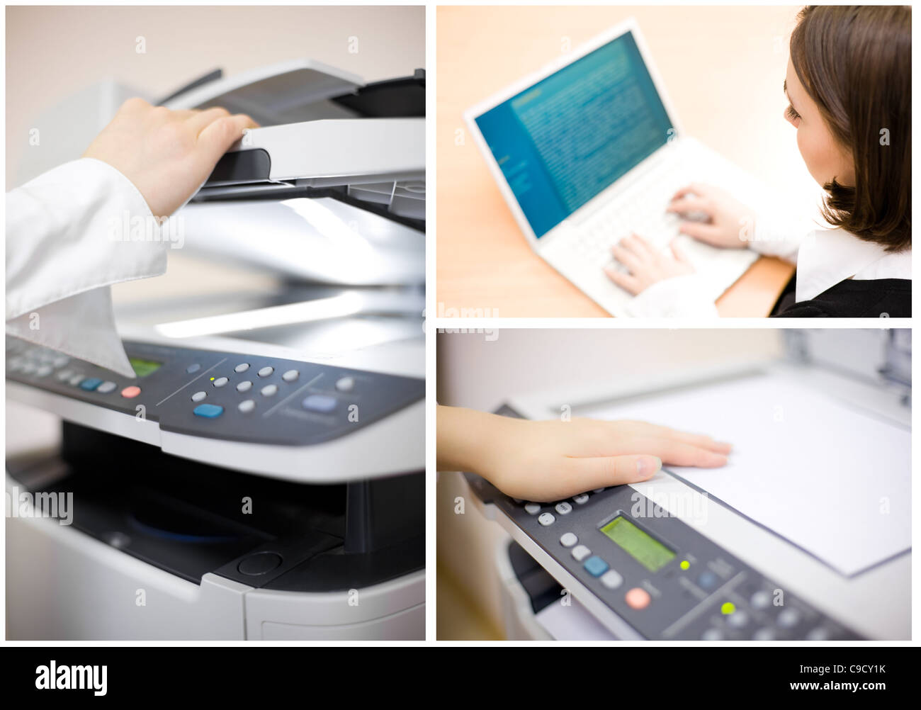 Office collage made of four images Stock Photo - Alamy