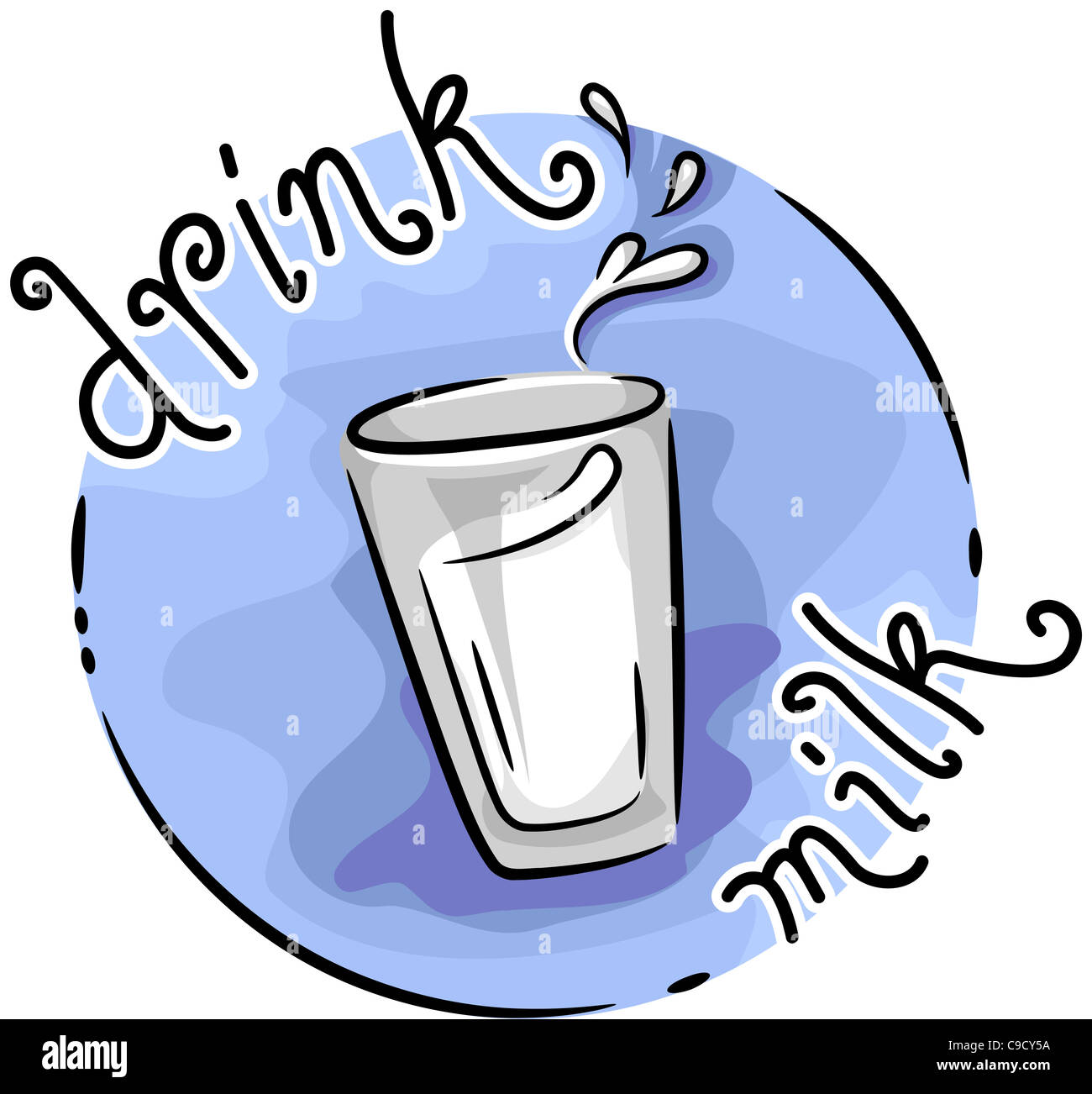 Icon Illustration Featuring a Glass of Milk Stock Photo - Alamy