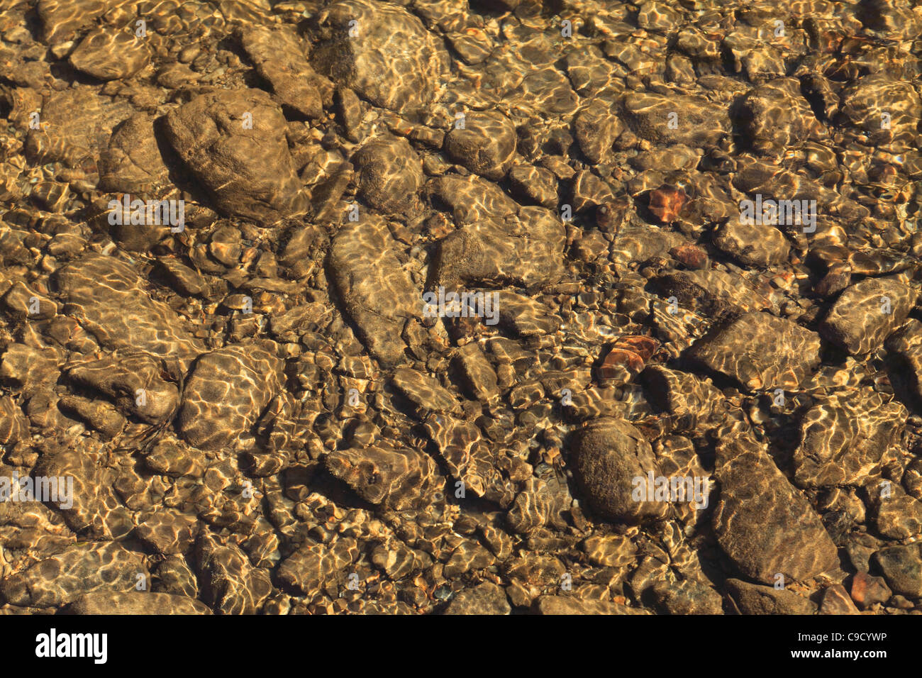 Image of a water stream over a rocky floor, taken from above Stock ...