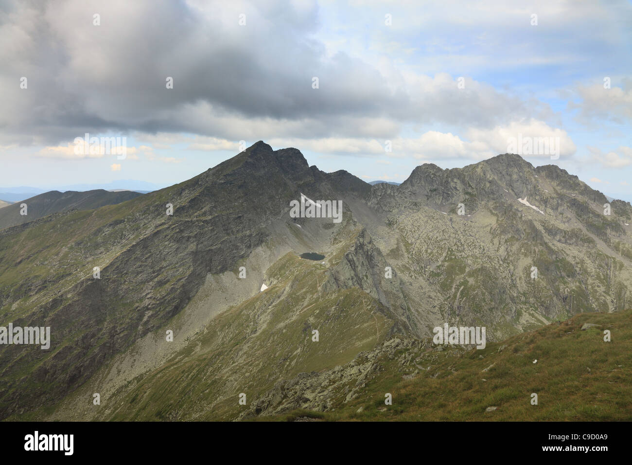 Caltun lake and important peaks (Caltun, Lespezi and Negoiu-the highest ...