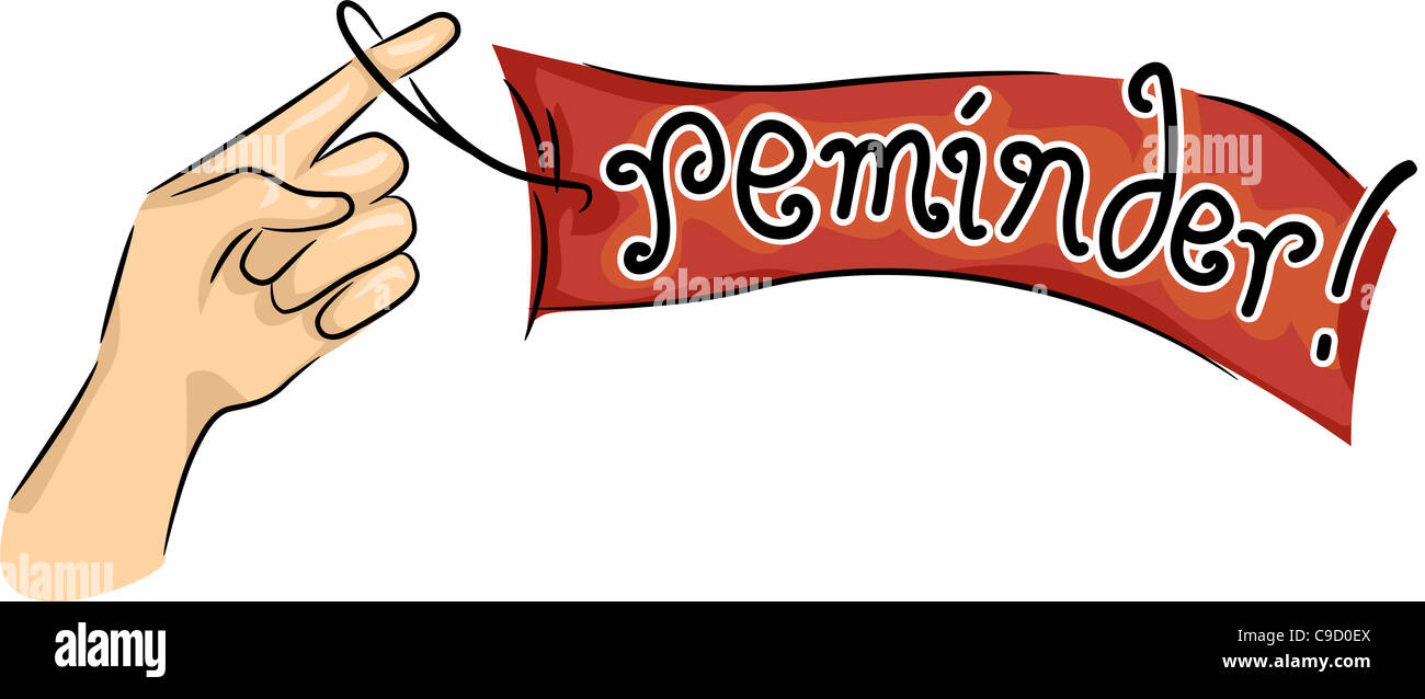 Illustration of a Hand Holding a Note with Reminder Written on it Stock ...