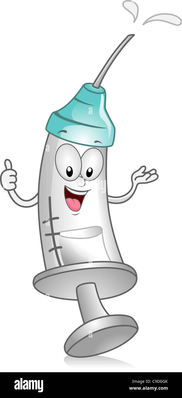 Illustration of a Happy Syringe Stock Photo - Alamy
