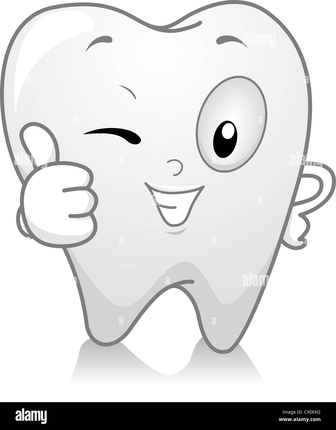 Illustration of a Tooth Giving a Thumbs Up Stock Photo - Alamy